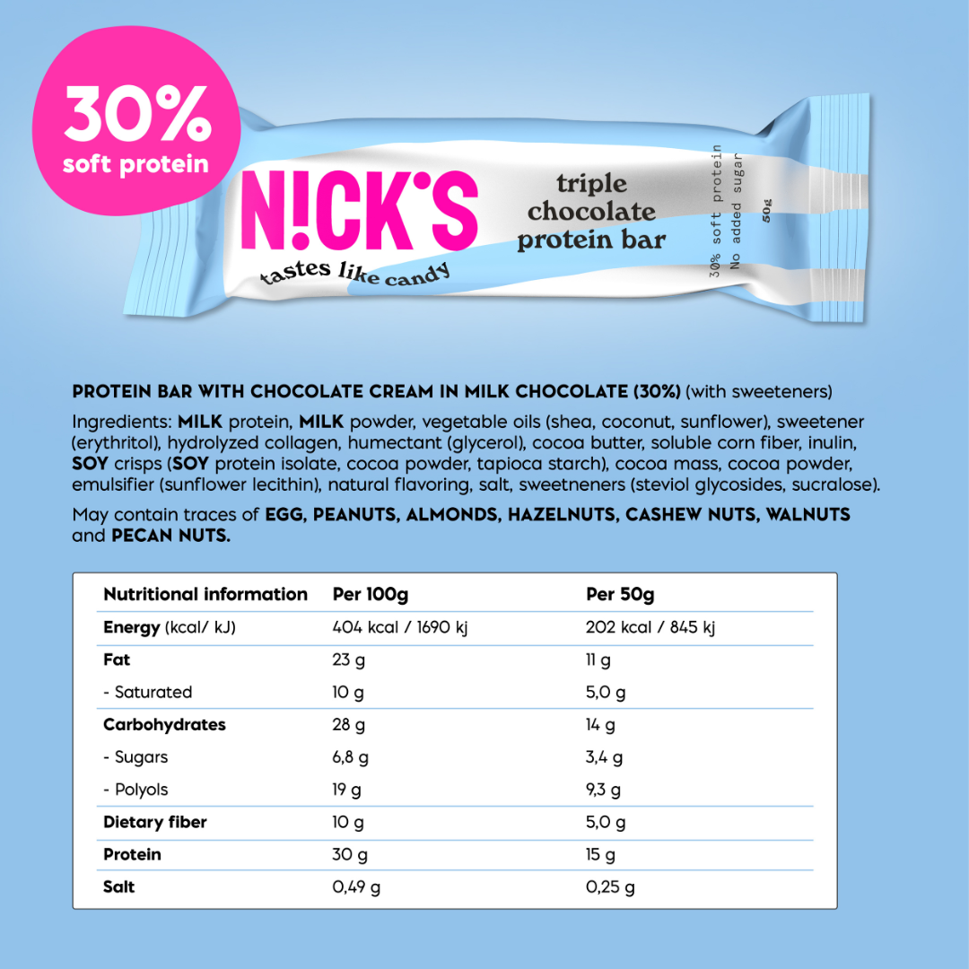 Protein Bar Triple Chocolate | Protein Bar – N!CK'S UK